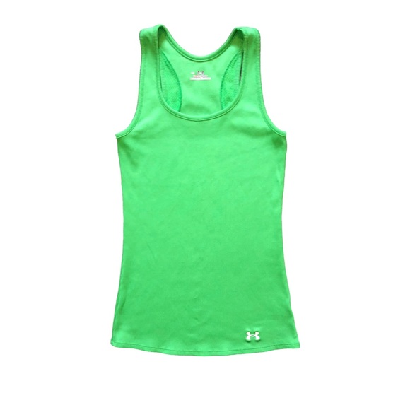 Under Armour | Tops | Kelly Green Ribbed Under Armour Racer Back Tank ...